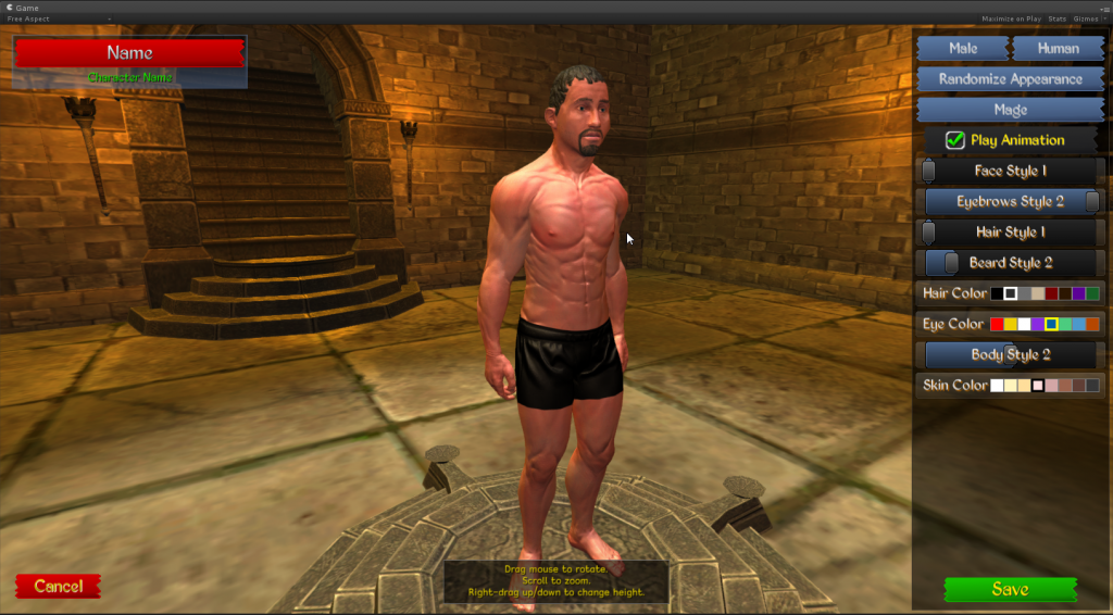 Avatar Editor... umm, Editing - Arcanoria Games